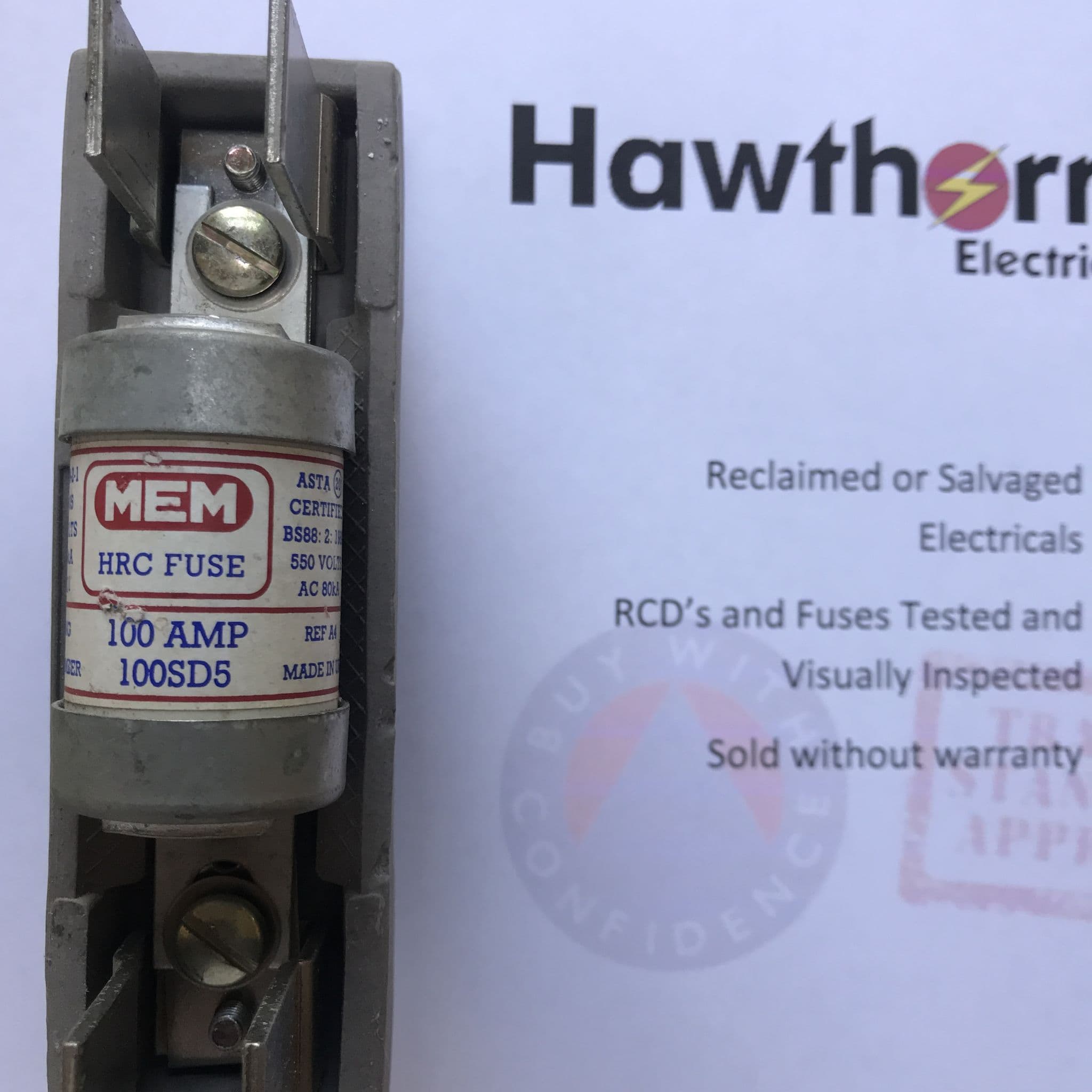 MEM 100A Fuse Carrier with 100 Amp HRC Fuse 100SD5