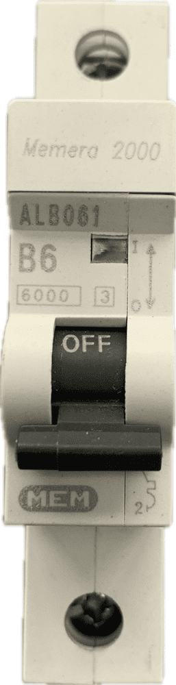 MEM Memera 2000 B6 MCB 6 Amp MCB ALB061 6kA BSEN60898