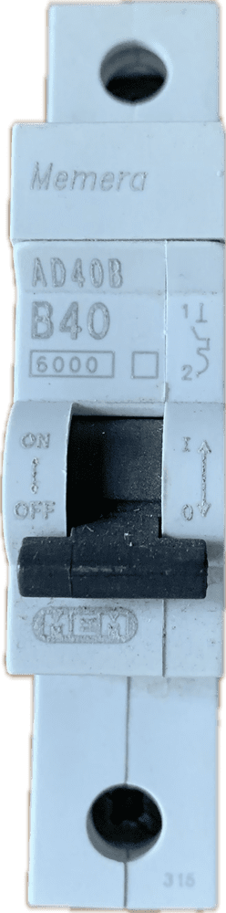 MEM Memera B40 MCB 40 Amp MCB AD40B 6kA BSEN60898