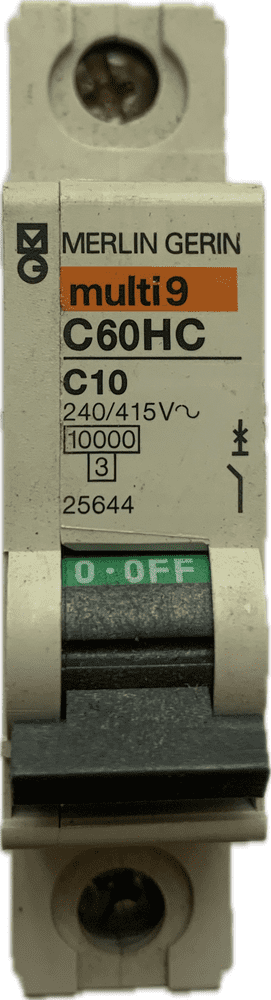 Merlin Gerin 10 amp MCB Type C 10ka C60HC Multi 9 BS3871 C10 25644
