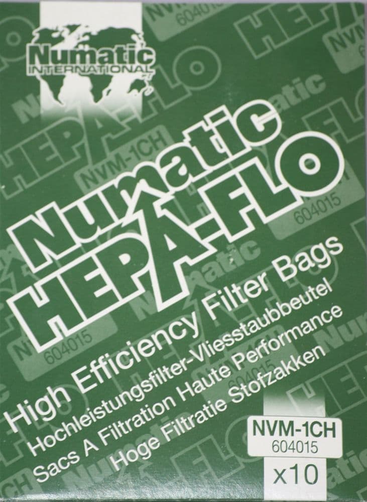 Numatic Hepa-Flo Filter Bags Vacuum Cleaner Bag NVM-1CH Pack