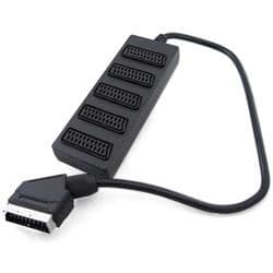 Scart Adaptor 5 Way Scart Plug to 5 Way Sockets