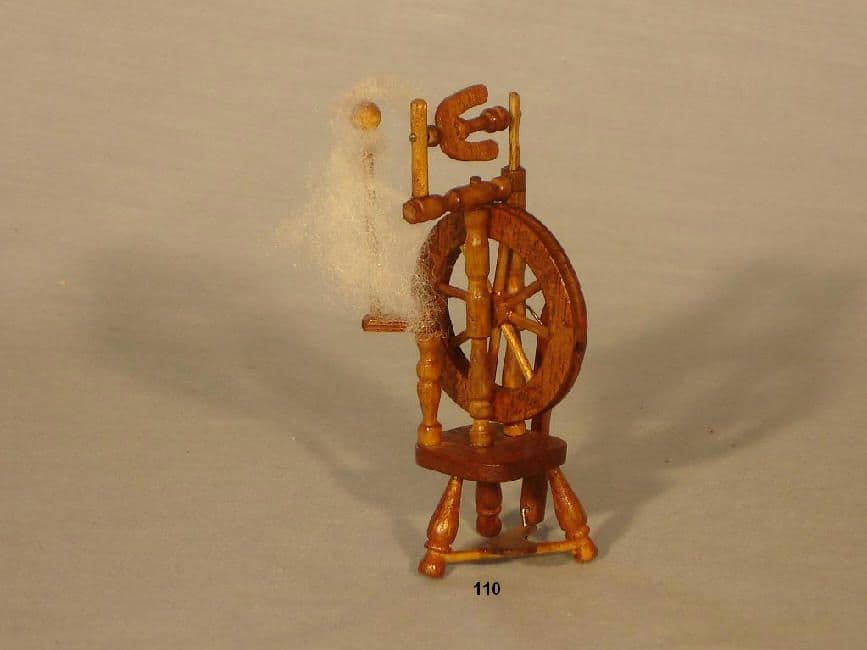 110 Upright Spinning Wheel and Stool