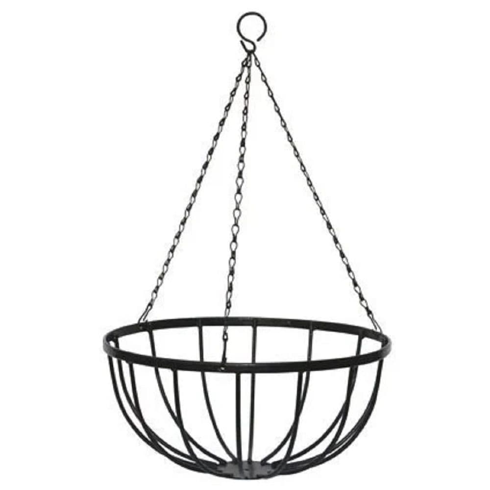 Black Wrought Iron Metal Hanging Basket 16& x22;