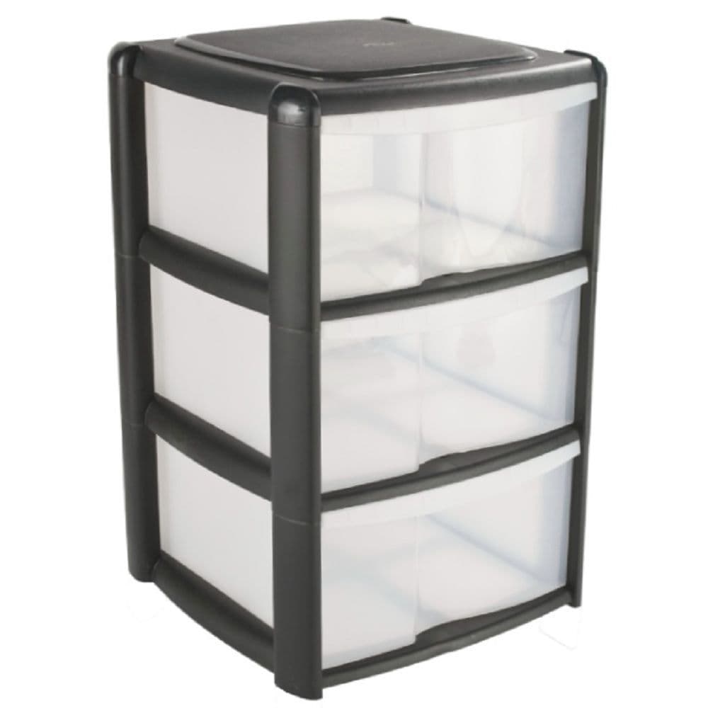 Clear Plastic 61cm A4 Size Stacking Storage Drawers Tower