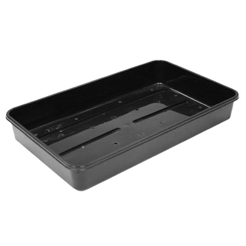 GoodValue Large 38cm Strong Black Plastic Seed Tray