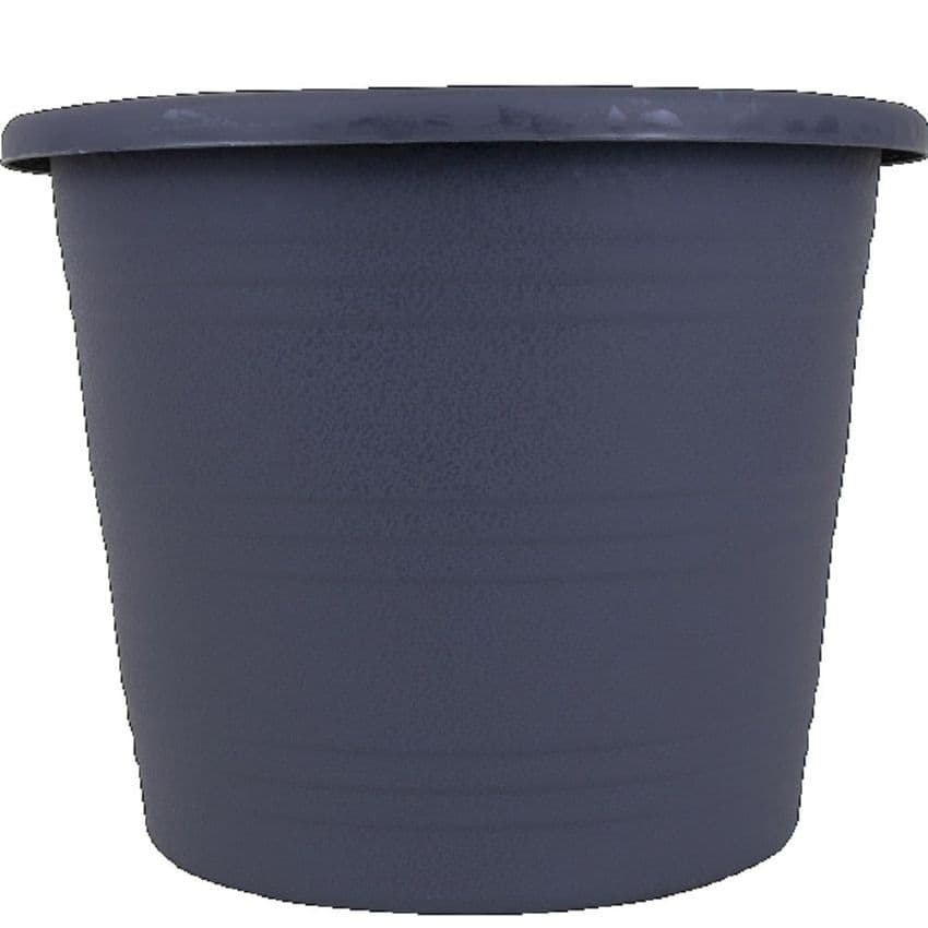 Grey 24cm Plastic Garden Planter Pot