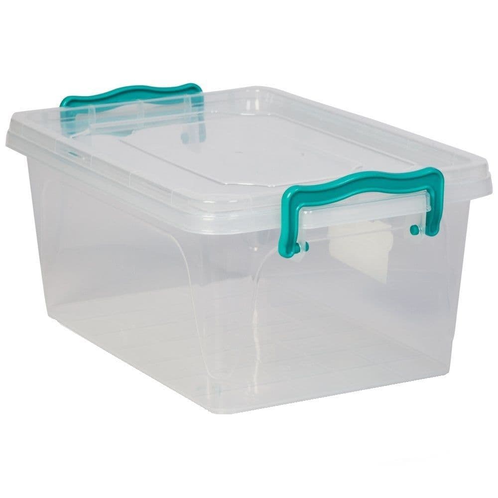 Large 5L A5 Clear Plastic Paper Card & Photo Clip Storage Box