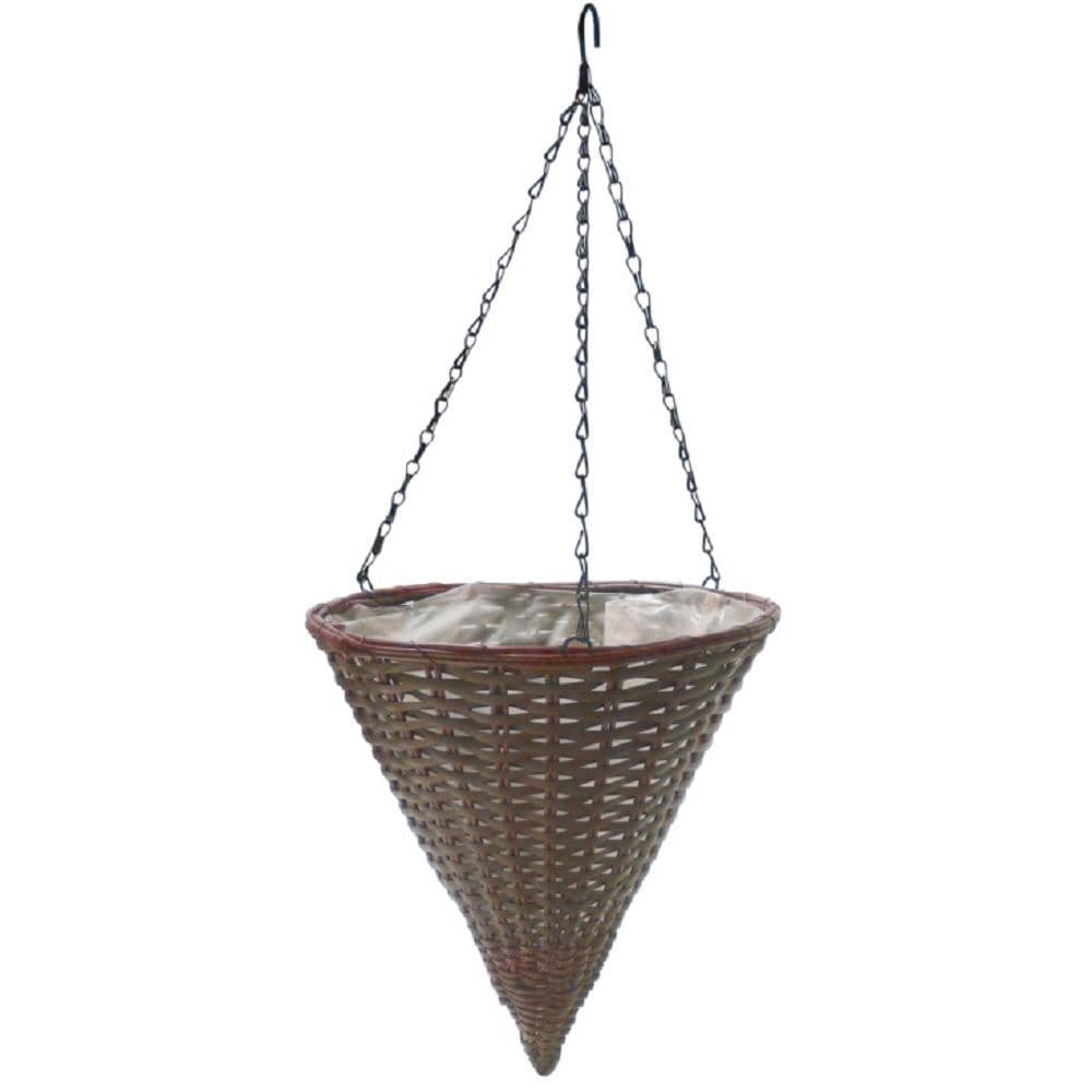 Longlife Plastic Polyrattan Hanging Cone Basket