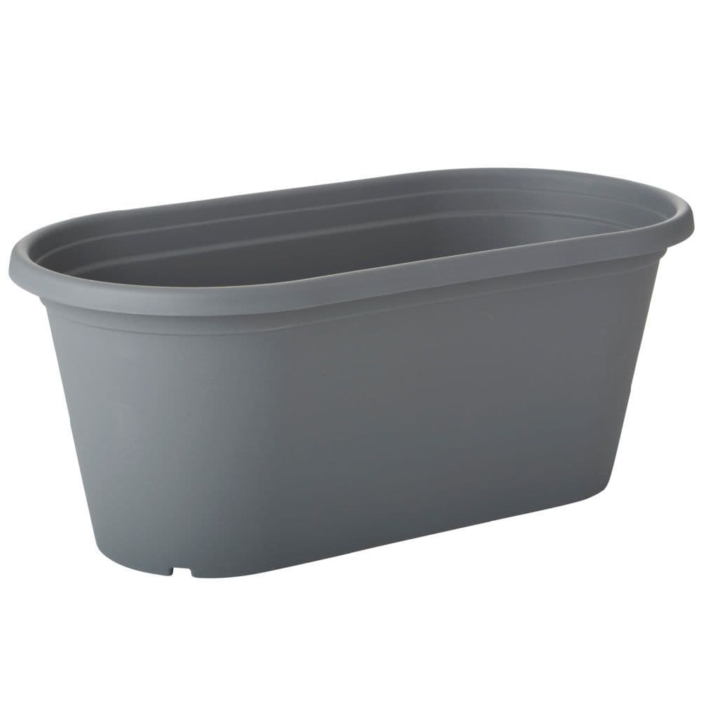 Oval 60cm Heavy Duty Grey Plastic Trough Planter