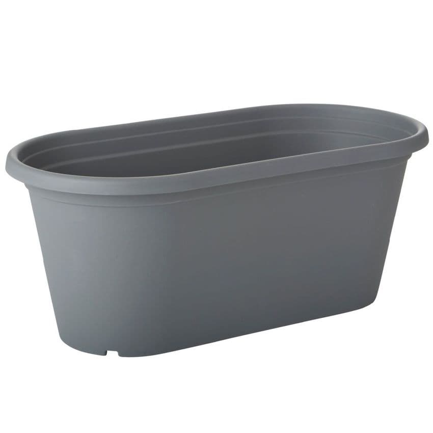 Oval 60cm Heavy Duty Grey Plastic Trough Planter