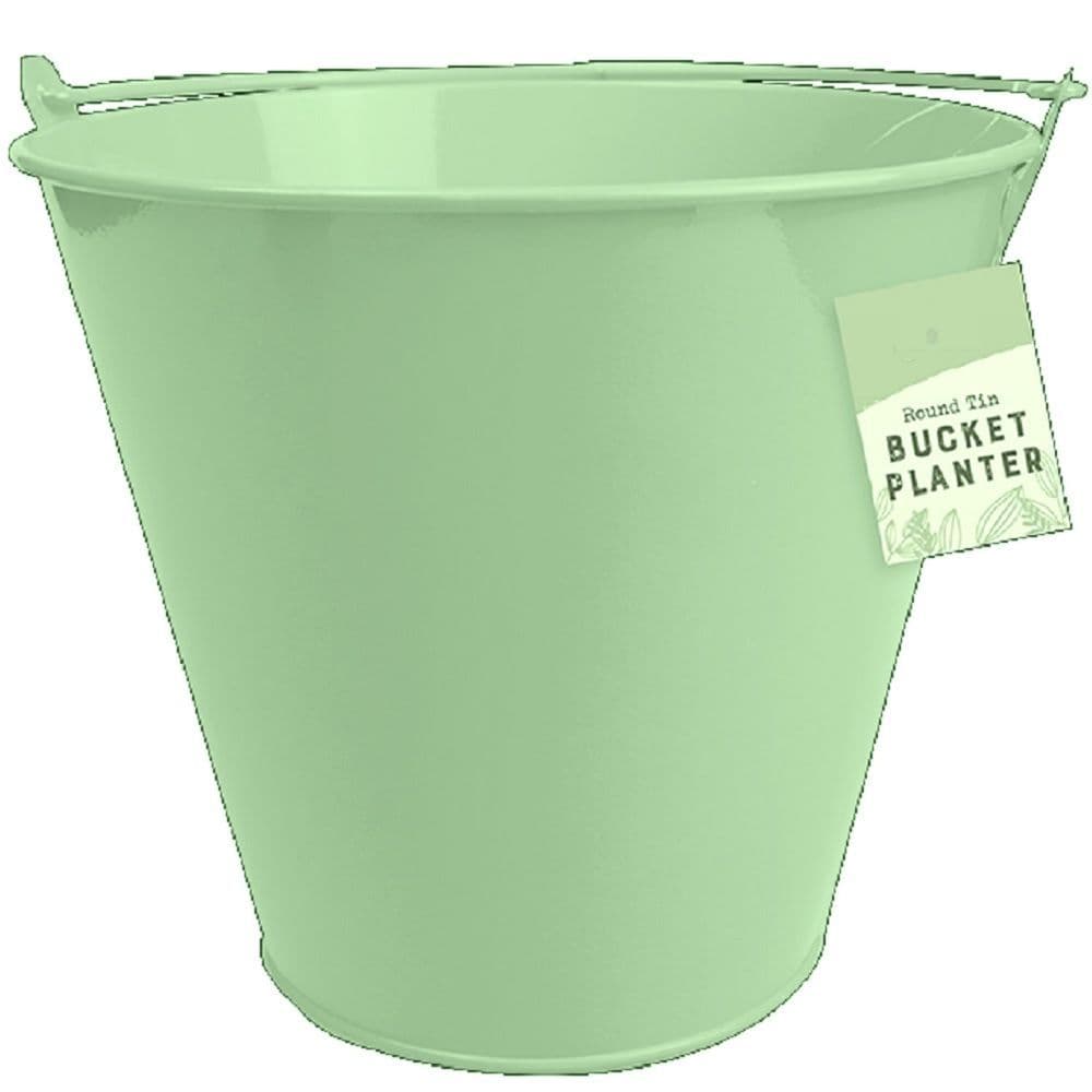 Sage Green 15cm Metal Bucket Plant Pot