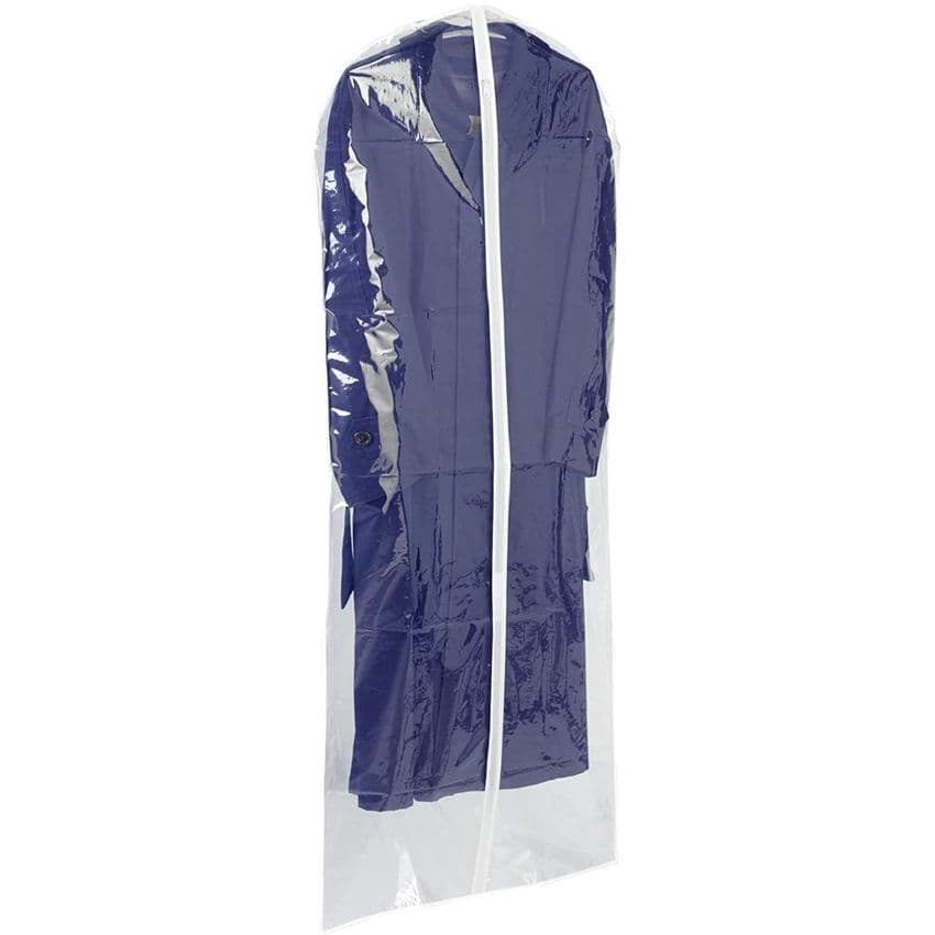 SimpleStore 122cm Clear Plastic Zipped Dress Garment Cover / Bag