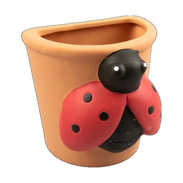 Small 12cm Wall & Fence Hanging Clay Ladybird Pot