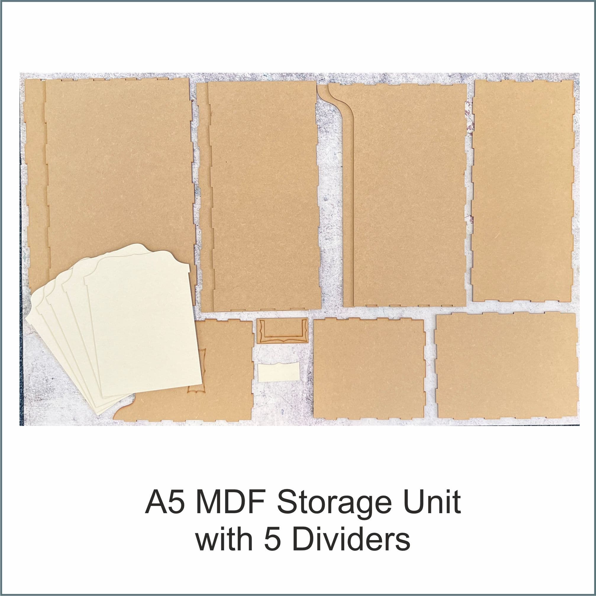 A5 MDF Storage Unit includes x5 dividers