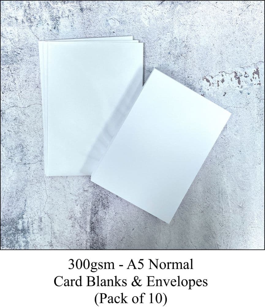 A5 Normal Fold Card Blank & Envelopes Pack 10 WHITE