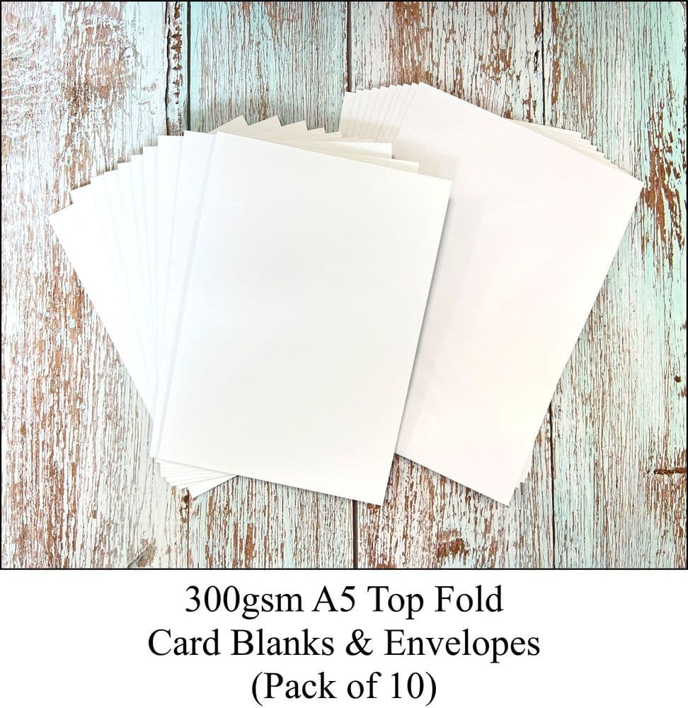 A5 Top Fold Card Blanks & Envelopes pack 10
