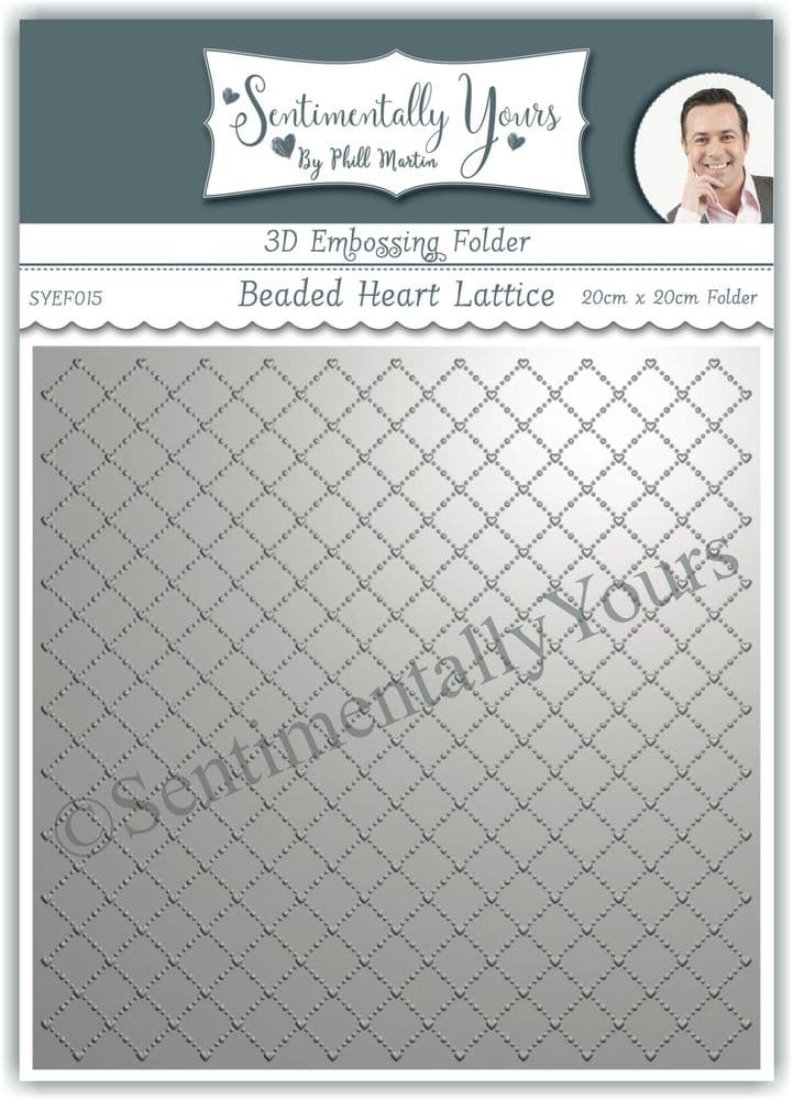 Beaded Heart Lattice 3D 8x8 Embossing Folder