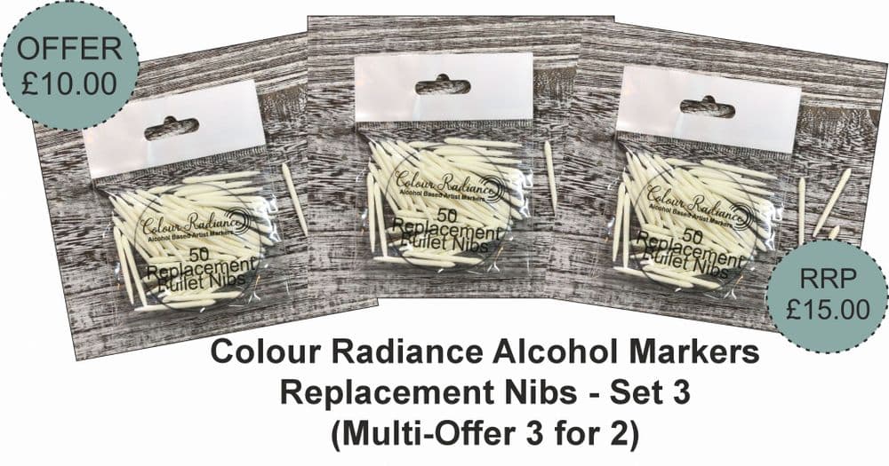Colour Radiance Alcohol Markers Replacement Bullet Nibs - Set of 3 ...