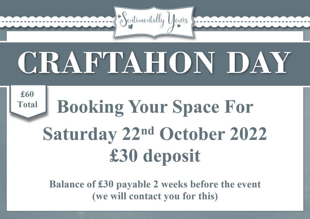 Craftathon Deposit - Saturday 22nd October