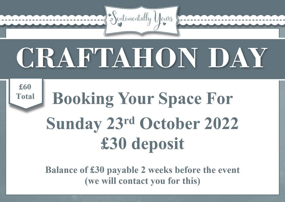 Craftathon Deposit - Sunday 23rd October 2022
