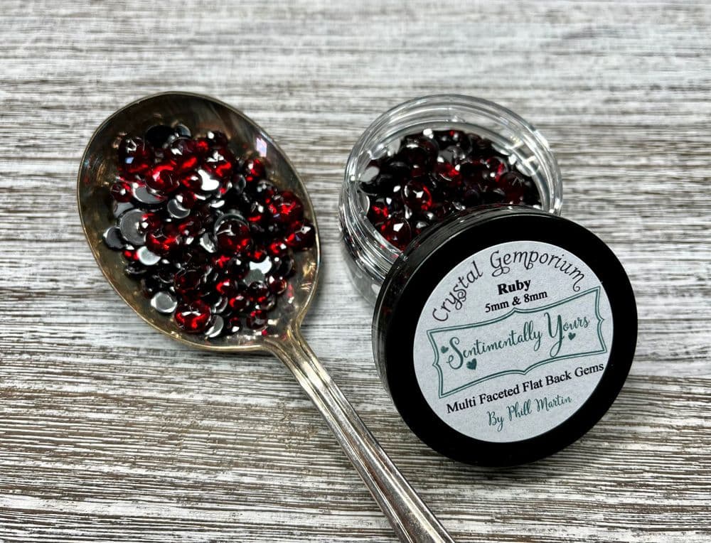 Crystal Gemporium Flat Backed Gems - Ruby