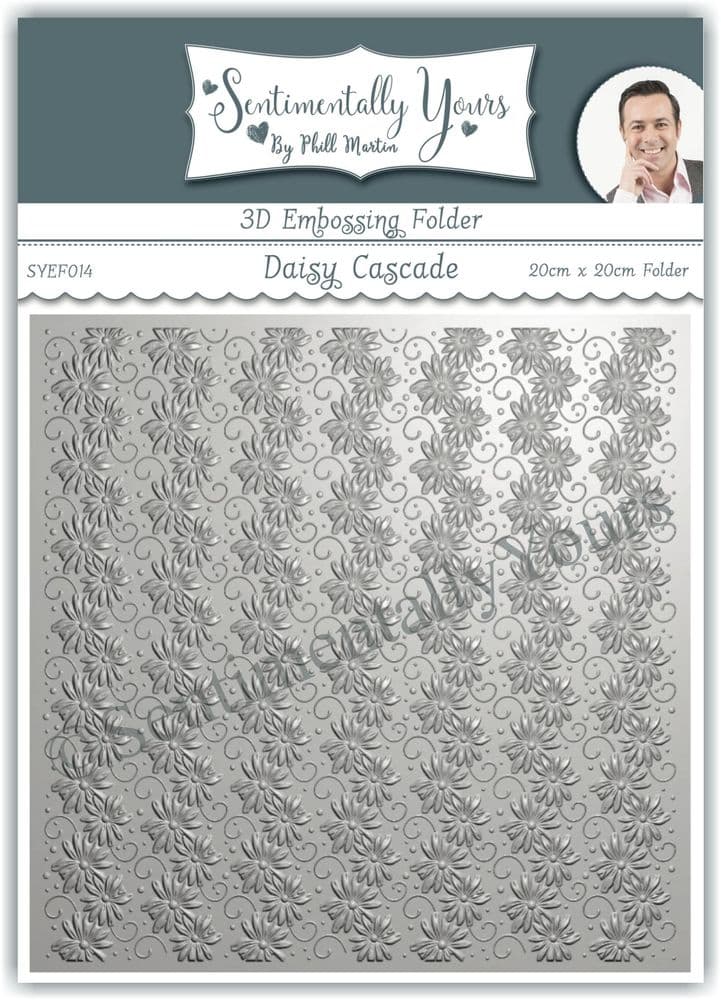 Daisy Cascade 3D 8x8 Embossing Folder