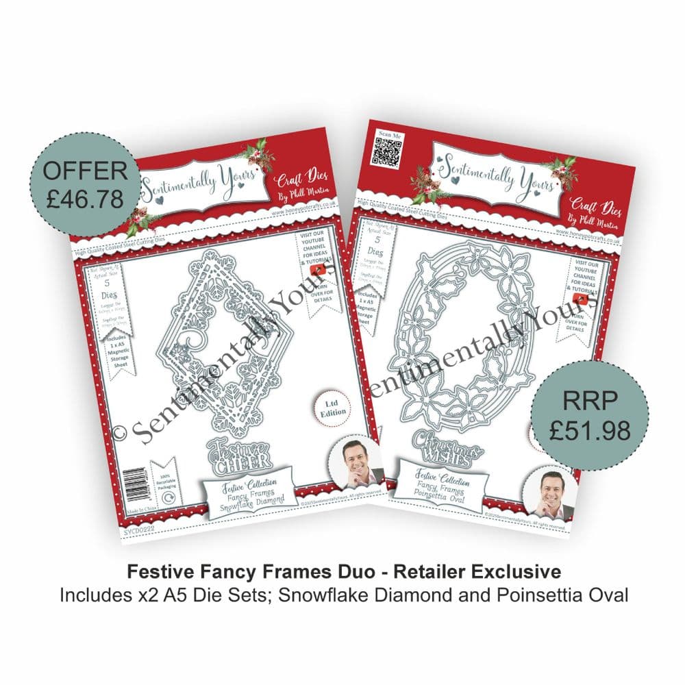Festive Fancy Frames Duo - Snowflake & Poinsettia exclusive