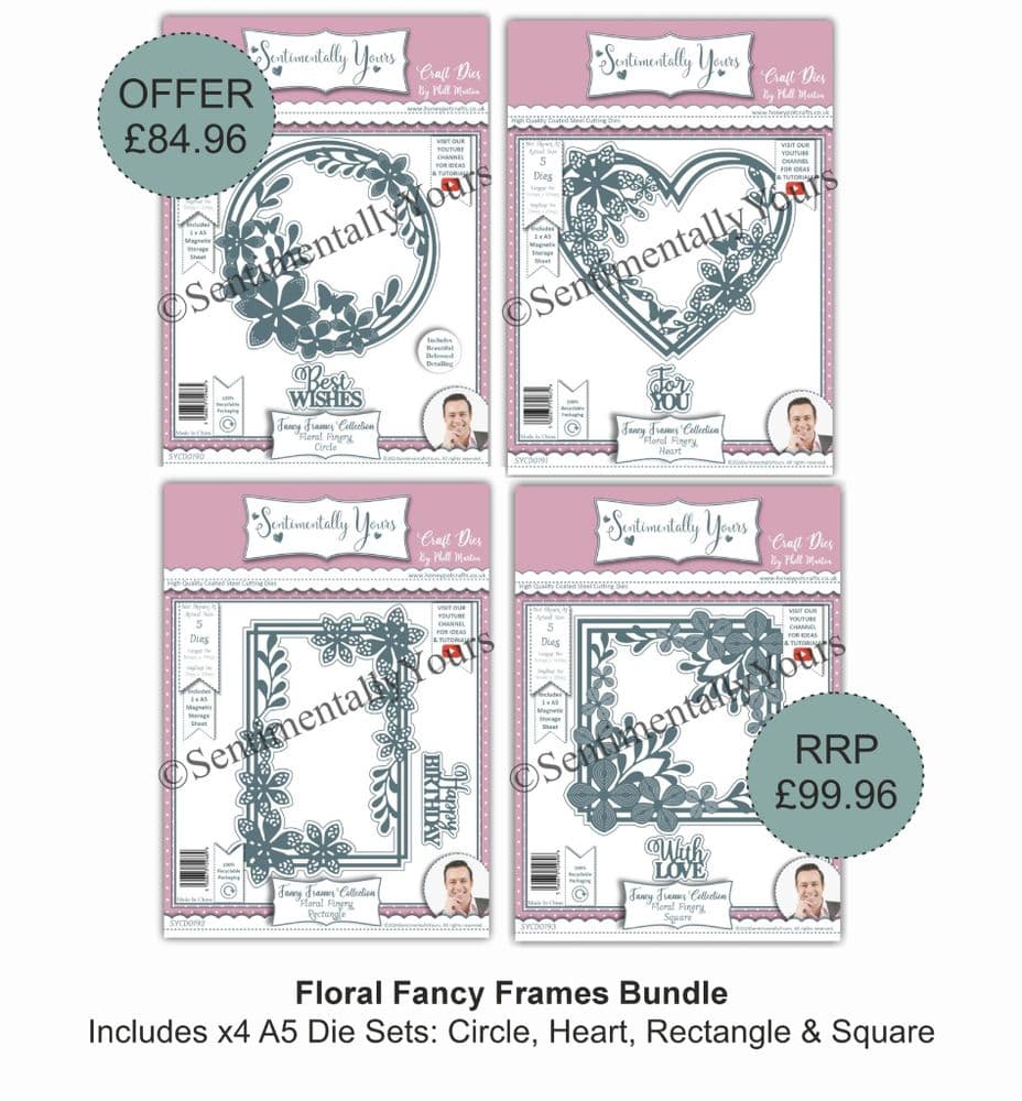 Floral Finery Fancy Frames - x4 A5 Dies Bundle