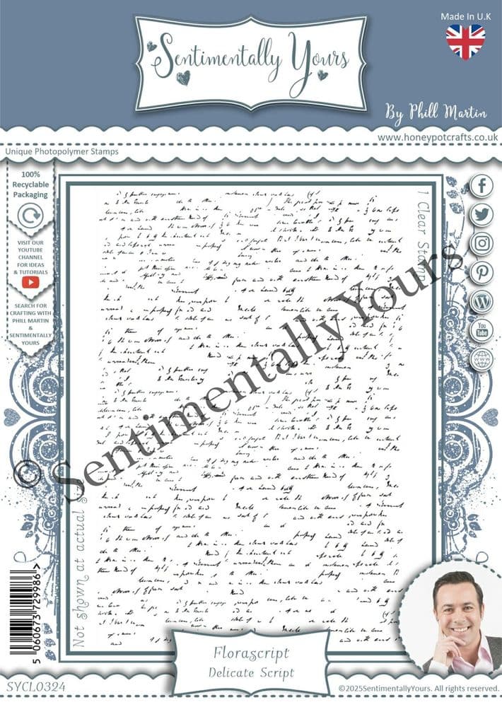 Florascript Delicate Script A6 Stamp Set