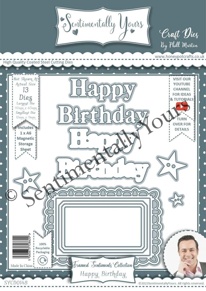 Framed Sentiments - Happy Birthday Die Set