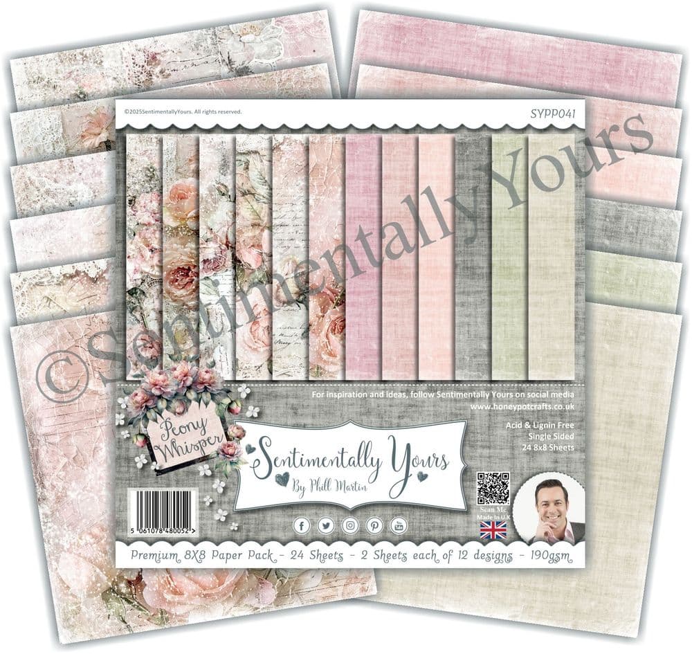 Peony Whisper 8x8 Paper Packs