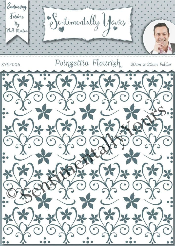 Poinsettia Flourish - 8x8 Embossing Folder