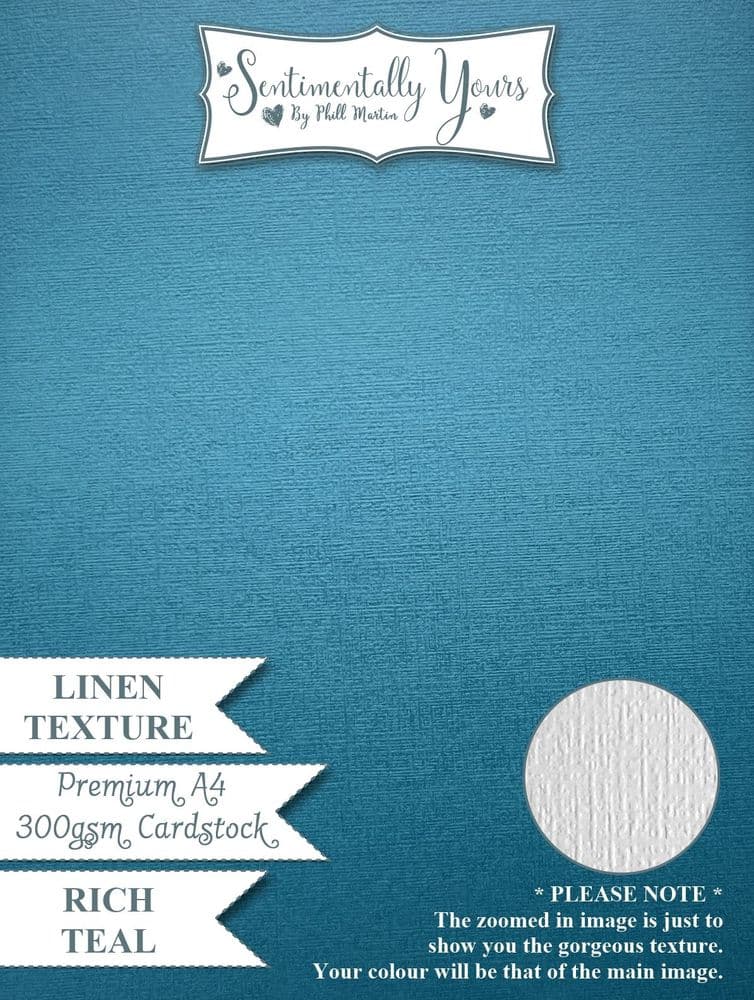 Rich Teal Premium LINEN Texture Cardstock
