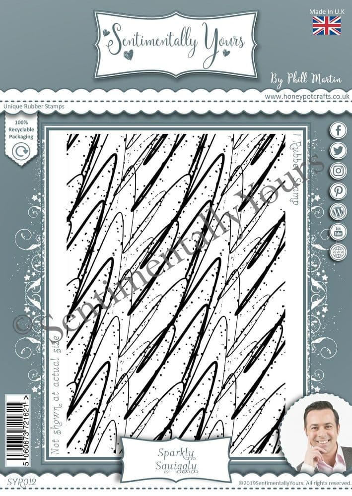 Sparkly Squiggly A6 Rubber Stamp