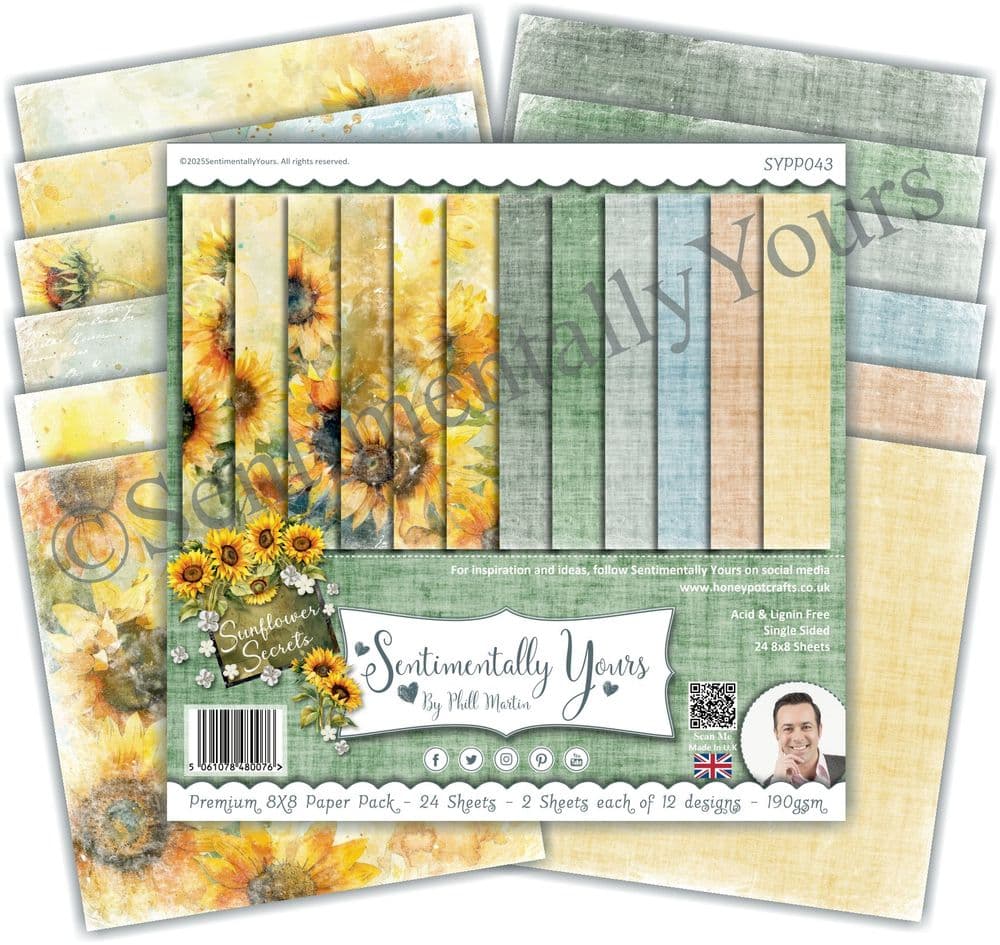 Sunflower Secrets 8x8 Paper Packs