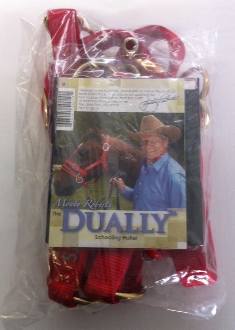Monty Roberts Dually Halter Small Red Nylon Headcollar
