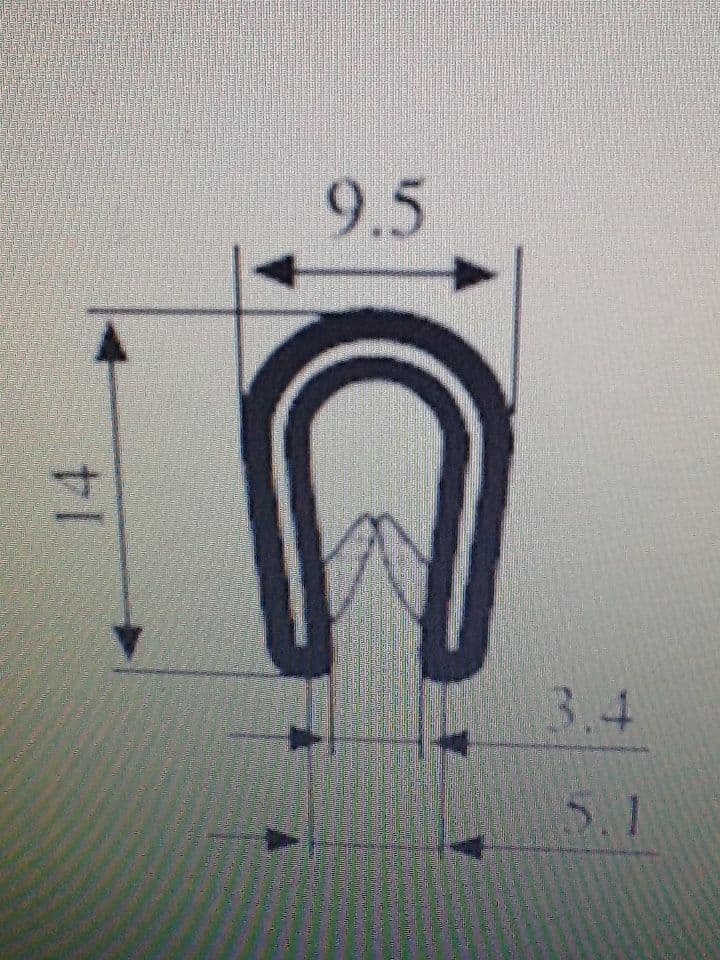 U Channel Edge Trim BLUE DARK 27