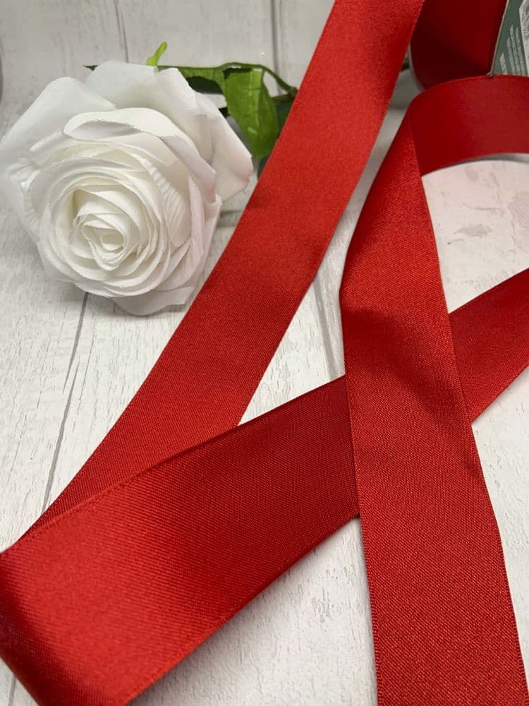 Red wire edge ribbon