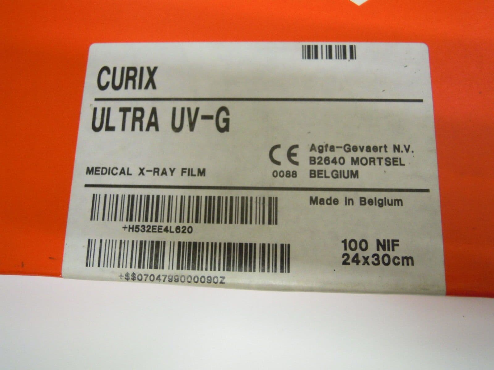Agfa Curix Ultra UV-G Medical X-Ray film 100NIF 24x30cm EE4L6