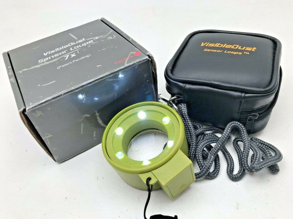 Visible Dust 7x illuminated LED sensor loupe with case and lanyard