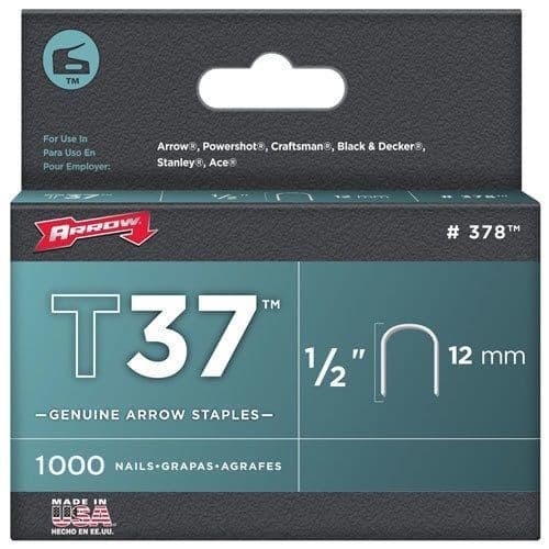 Arrow T37 12mm Staples - 1 000 Pack & x28;A378& x29;