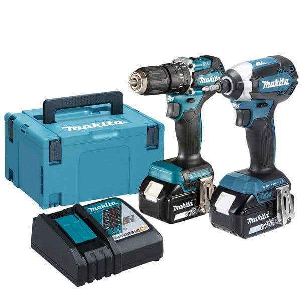Makita DLX2460TJ LXT 18V Brushless Li-Ion 2 Piece Kit 2 x 5 Ah Batteries