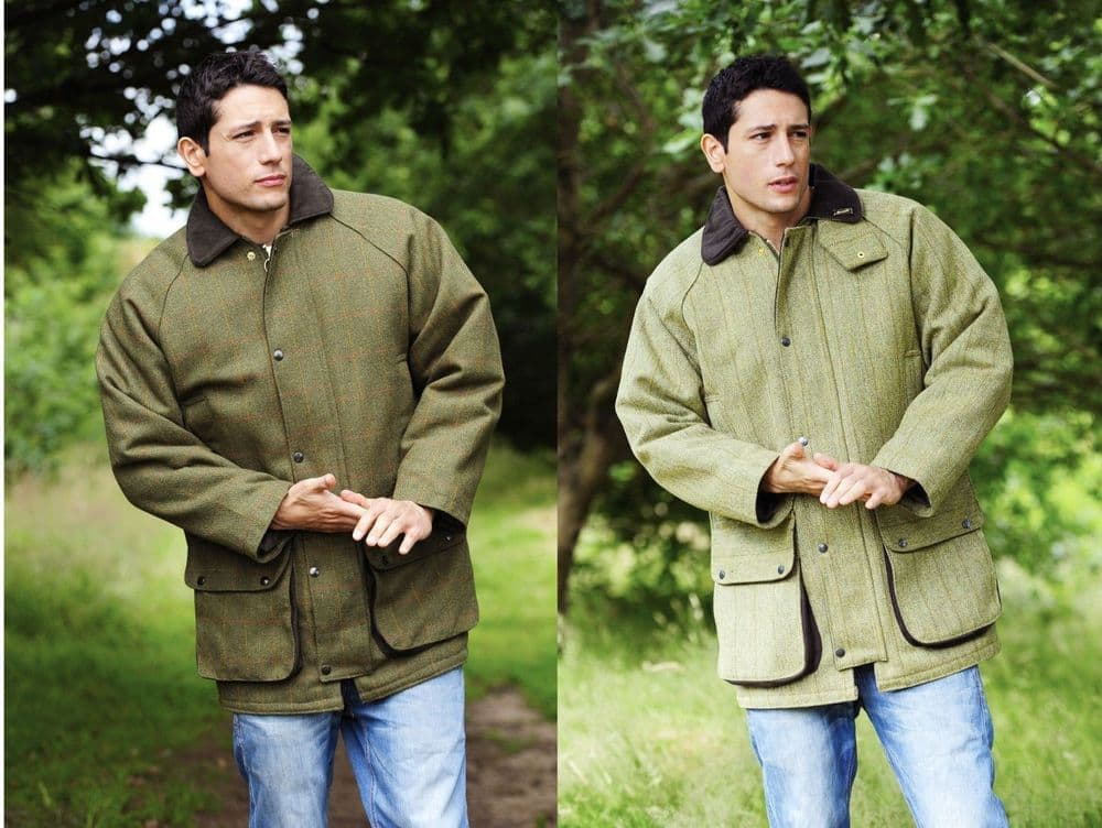 Mens Classic Derby Tweed Quilted Heavy Weight Field Country Wear Jacket ...
