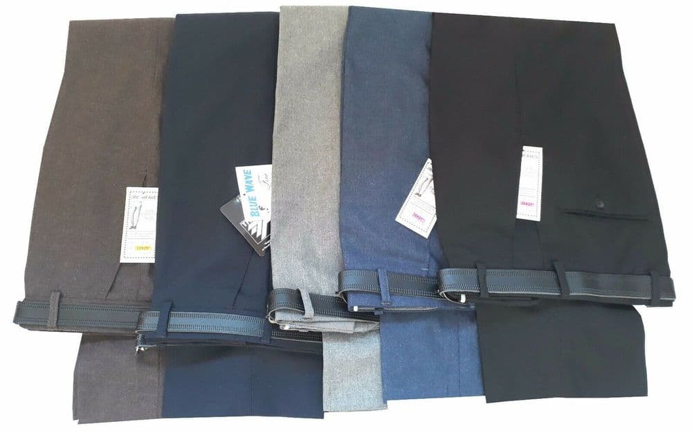TROUSERS CASUAL FORMAL BUSINESS WORK OFFICE SMART WEAR SCHOOL PANTS SLACKS