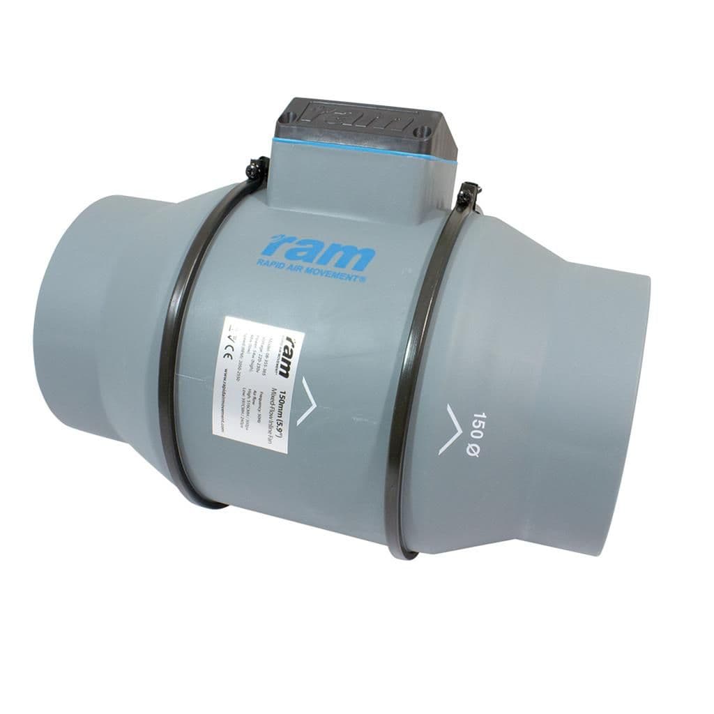 4" Ram Mixed Flow Inline Extractor Fans 199 M3/HR