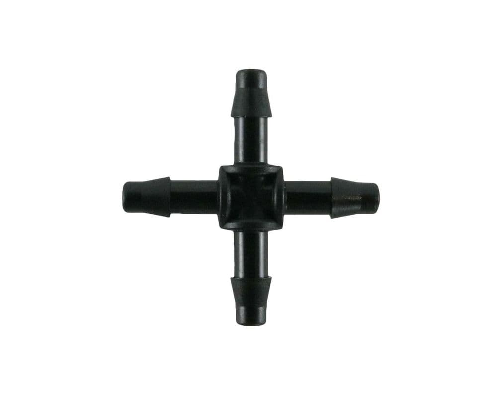 4mm Barbed Plastic Cross Connector