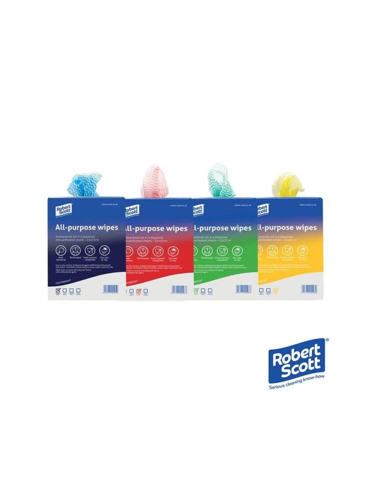 All Purpose Anti Bac Cloth Box 200 - 4 Colours