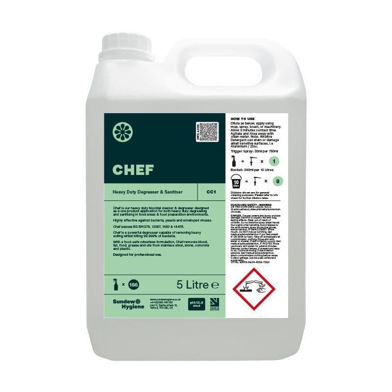 Chef Heavy Duty Sanitiser Degreaser 5 Litre Formerly Sola-Bac