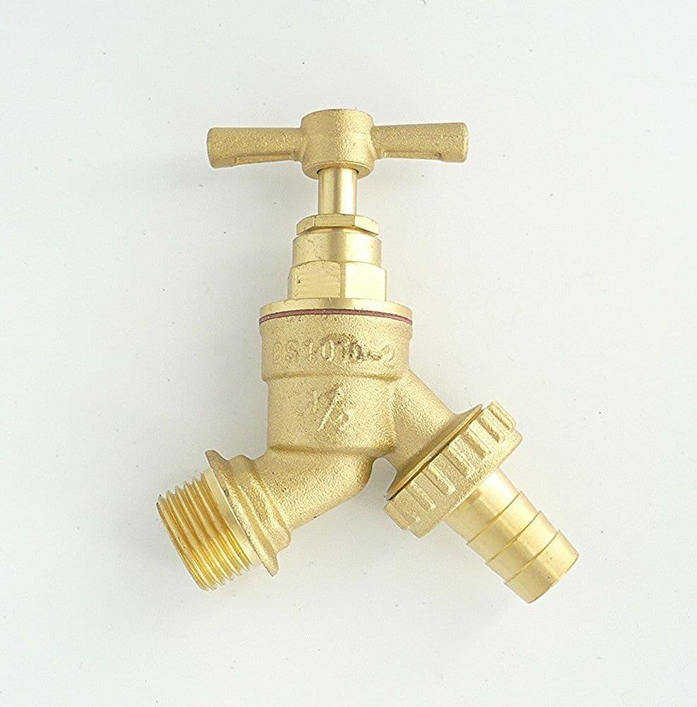 1/2" Brass Water Butt Tap c/w 1/2" Hose Tail Water Storage Rainwater ...
